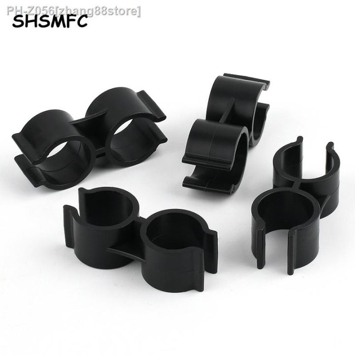 ∈ 25mm I.D PVC Double U-type Pipe Clamp Garden Water Tube Support Joint ...