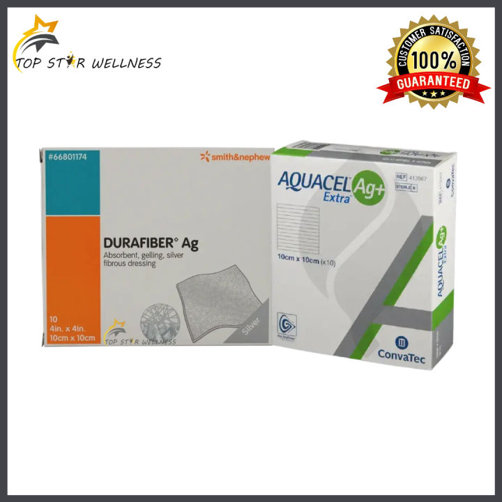 Durafiber Ag Silver Alginate 10cm x 10cm 1's / Aquacel AG+ Extra 10cm x ...