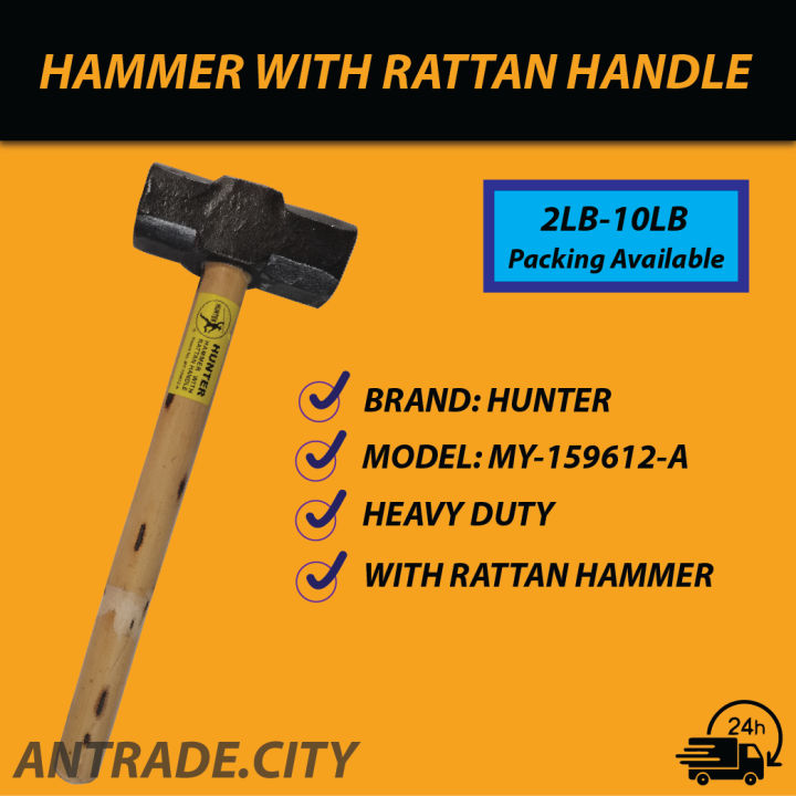3LB HUNTER HAMMER WITH RATTAN HANDLE / 铁槌子 | Lazada