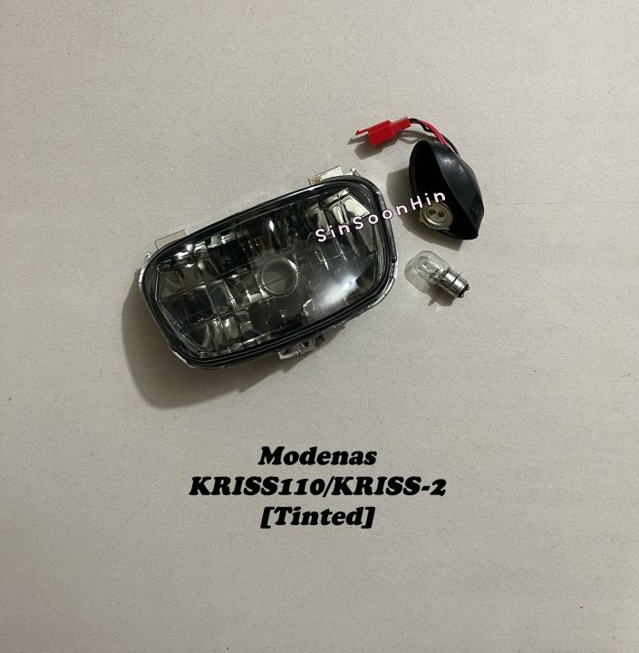 Modenas KRISS110 KRISS-1 KRISS-2 Head Lamp With Socket & Bulb - TINTED ...