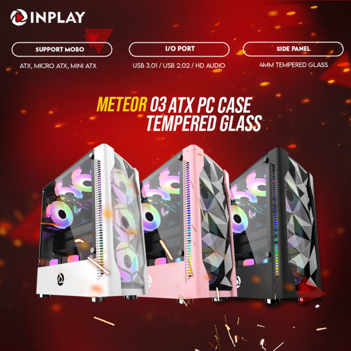 Inplay Meteor 03 | White | White Tempered Glass ATX PC Case | Inplay by ...