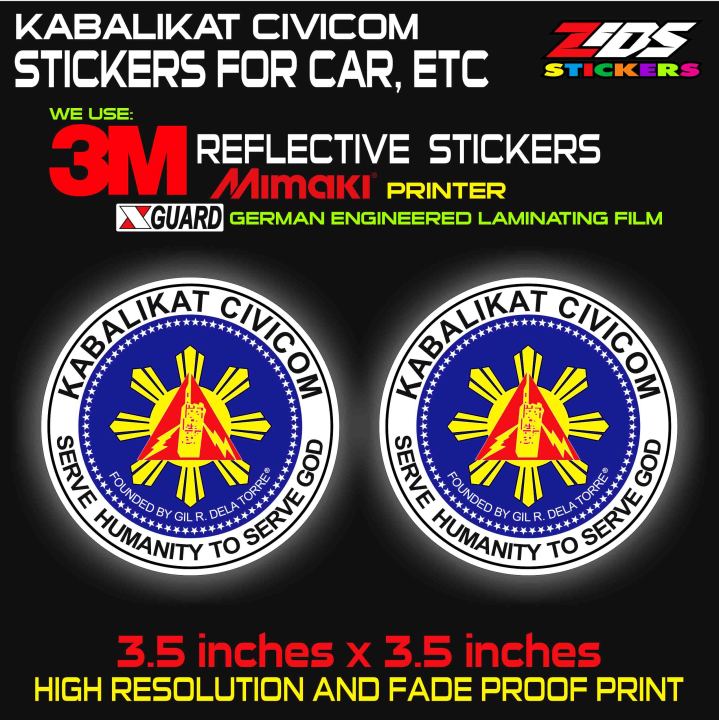 kabalikat civicom logo souvenir 3M reflective printed laminated sticker ...