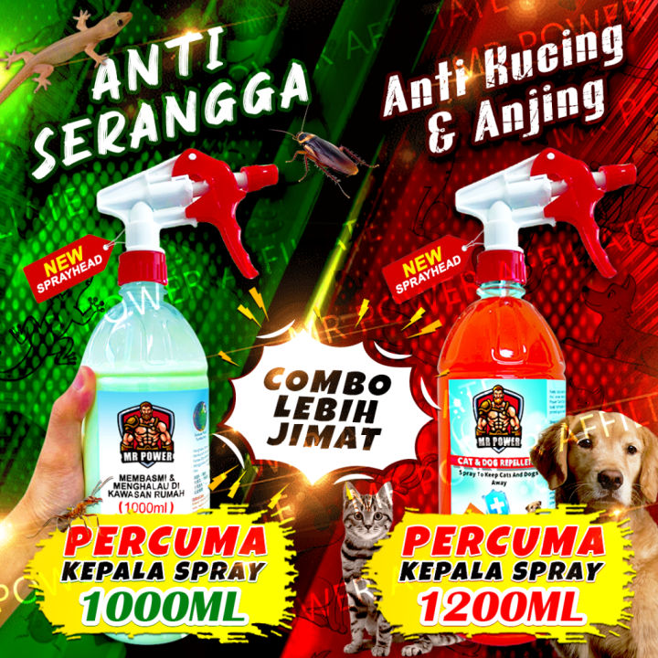 ♛Mr Power KOMBO JIMAT - Spray Serangga (1000ml) Cat Dog Repellent (1200ml) | Lazada