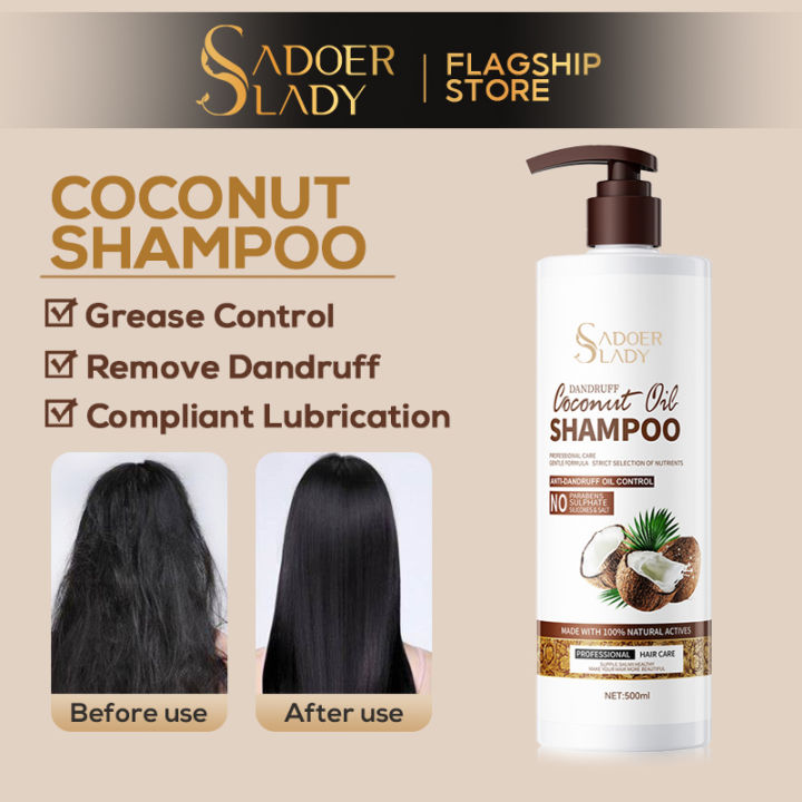 Sadoer Lady Global Main FDA-APPROVED 100% Original Coconut Oil Moisturizing Hair Care Dandruff ...