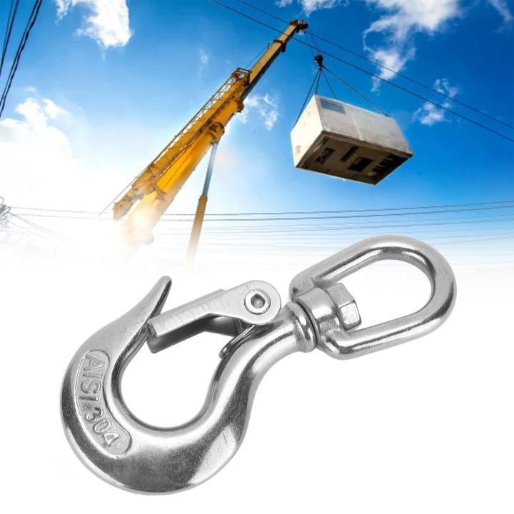 Engine Hoist Safety Lifting Hook Stainless Steel Swivel Lifting Hook ...