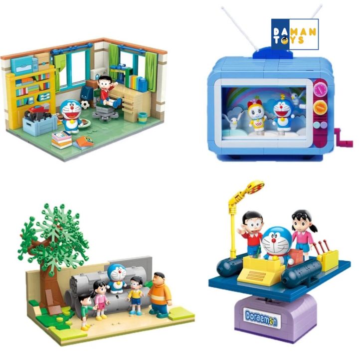 Keeppley Bricks Kamar Nobita Doraemon figure diorama mainan original ...