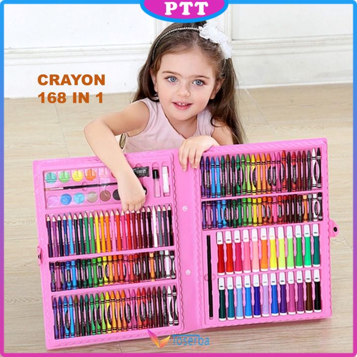 Drawing Set 168Pcs Oil Pastel Crayon 168 IN 1 Set Krayon Mewarnai dan ...