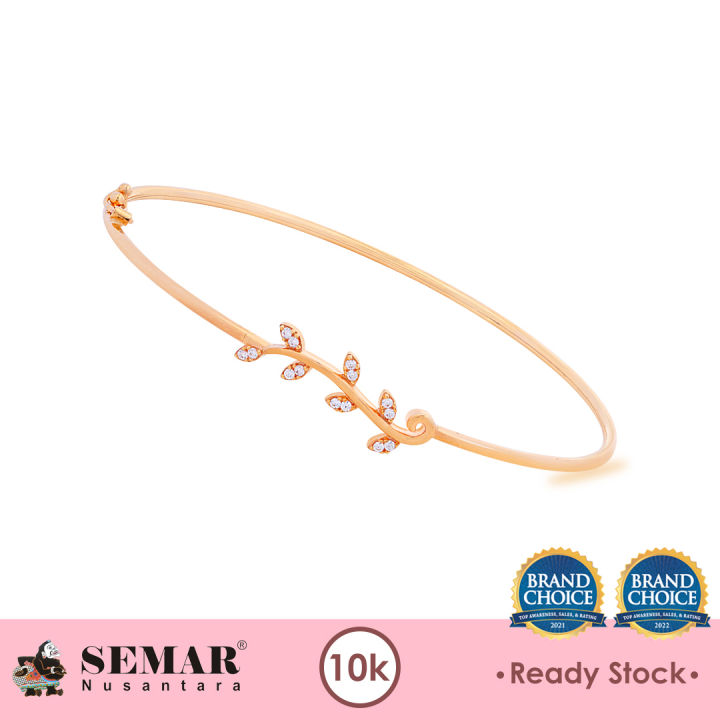 Gelang Emas Daun Batu Putih Gold Bangle 10K Semar Nusantara | Lazada ...