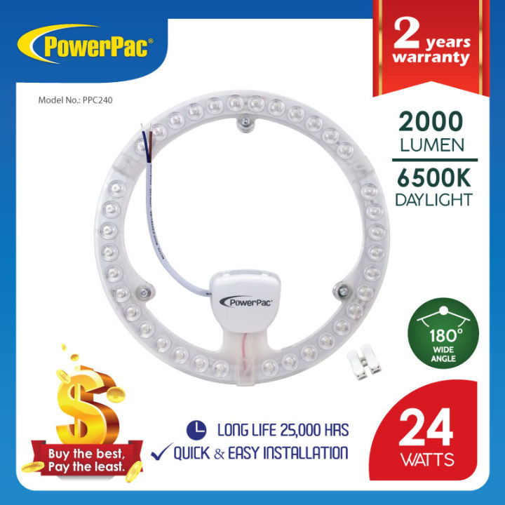 PowerPac LED Ceiling Lamp, Ceiling Light, Round Light 24Watts (PPC240 ...
