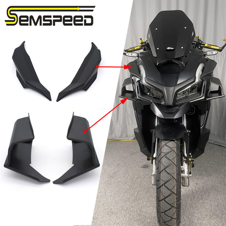 SEMSPEED Motorcycle Side Wind Winglet Spoiler Fairing / Headlight Eyebrow Decoration Cover For ...
