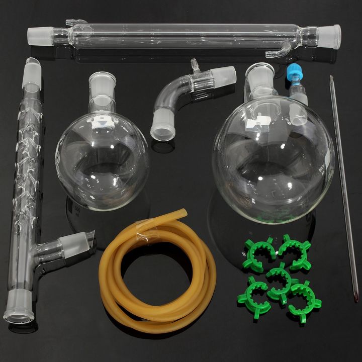 Chemistry 1000ml Distillation Apparatus Laboratory Glassware Kit Set ...