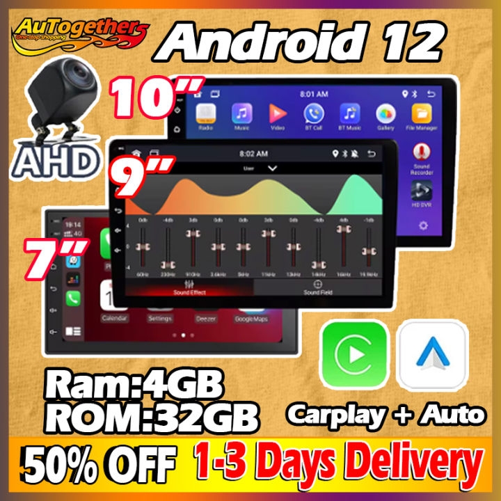 7"9"10" Car Stereo Radio Double 2 DIN Carplay and Youtube Android 12 Bluetooth Navi WIFI 4+32GB ...
