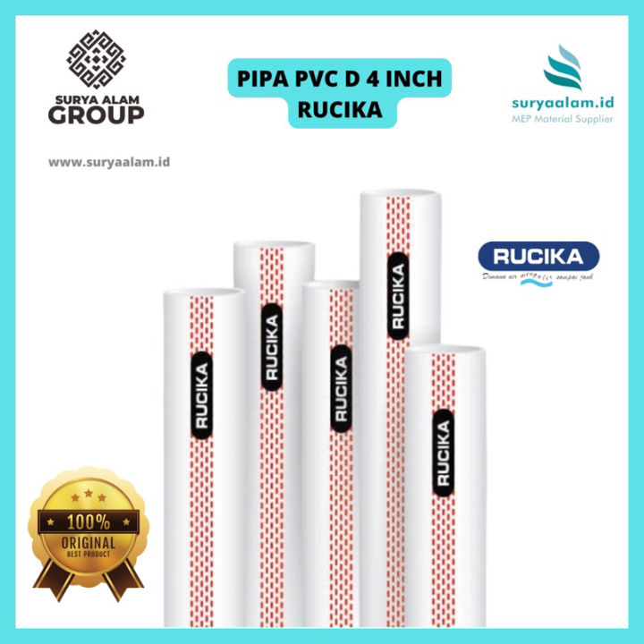 PIPA PVC D 4" RUCIKA | STANDART | 4 METER | Lazada Indonesia