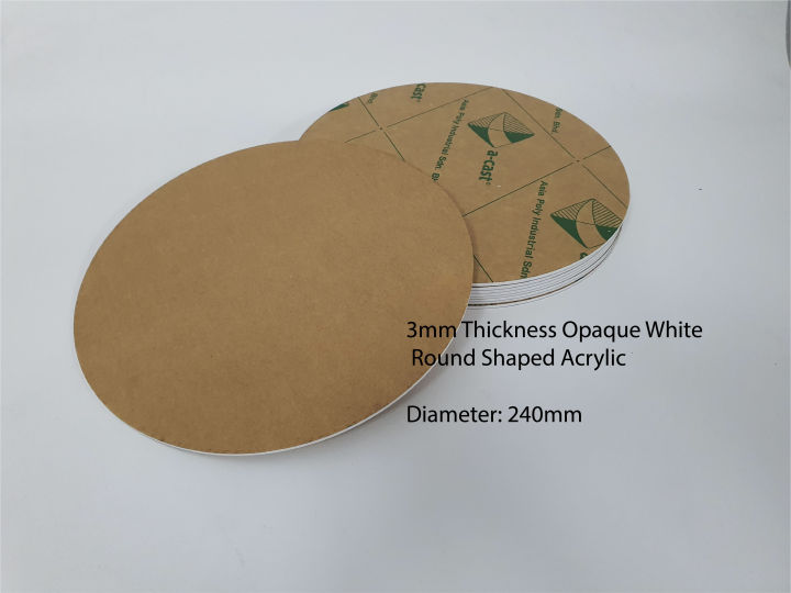 Round Shaped Acrylic Sheet /Perspex 3mm thickness Opaque White Diameter ...