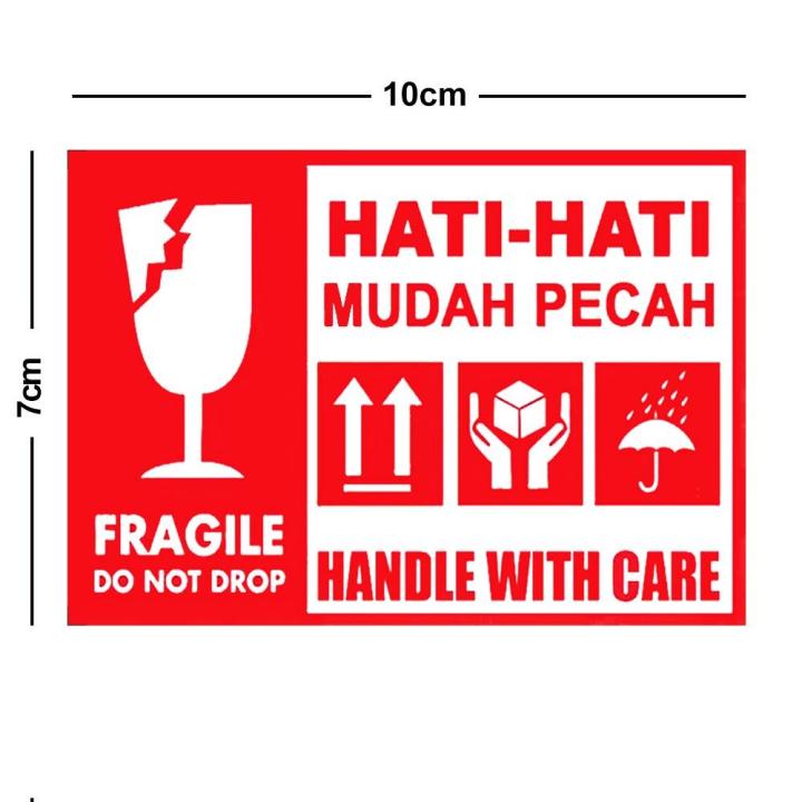 Sticker Fragile 7x10cm "HATI-HATI MUDAH PECAH" 50pcs | Lazada Indonesia