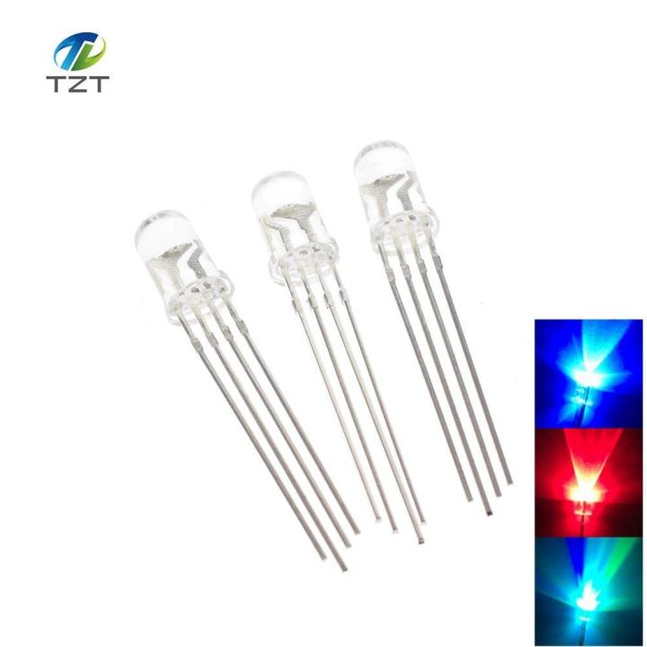 High Quality 】 zhizhang 10pcs 5mm Rgb Led Common Cathode Tri-color ...