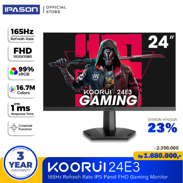 KOORUI 24E3 24 inch FHD GAMING MONITOR 165Hz 1ms IPS PANEL HDMI/DP ...