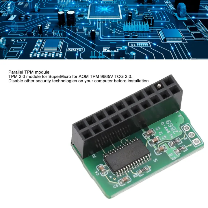 20 Pin TPM 2.0 Module for SuperMicro AOM TPM 9665V Parallel Structure ...