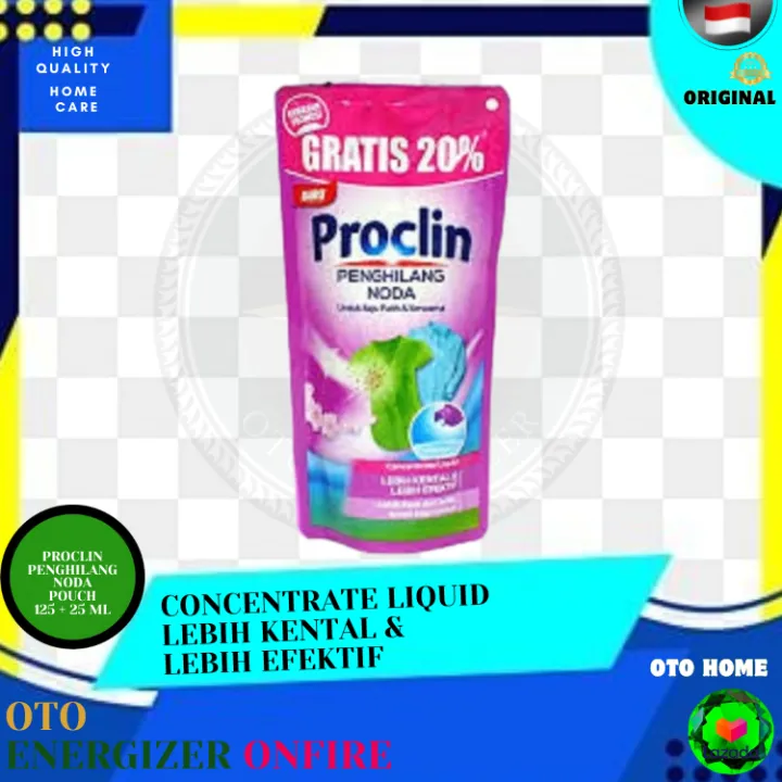 PROCLIN Penghilang Noda Pouch 125 + 25 ML - Untuk Baju Putih & Berwarna ...