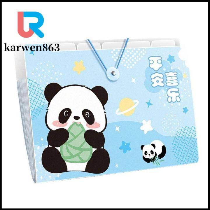 KARWEN863 8/12 Pockets A4 File Folder Panda Large Capacity File ...