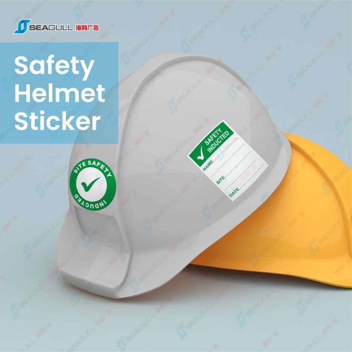 Safety Helmet Sticker Safety Inducted Site Inducted Safety Orientation ...