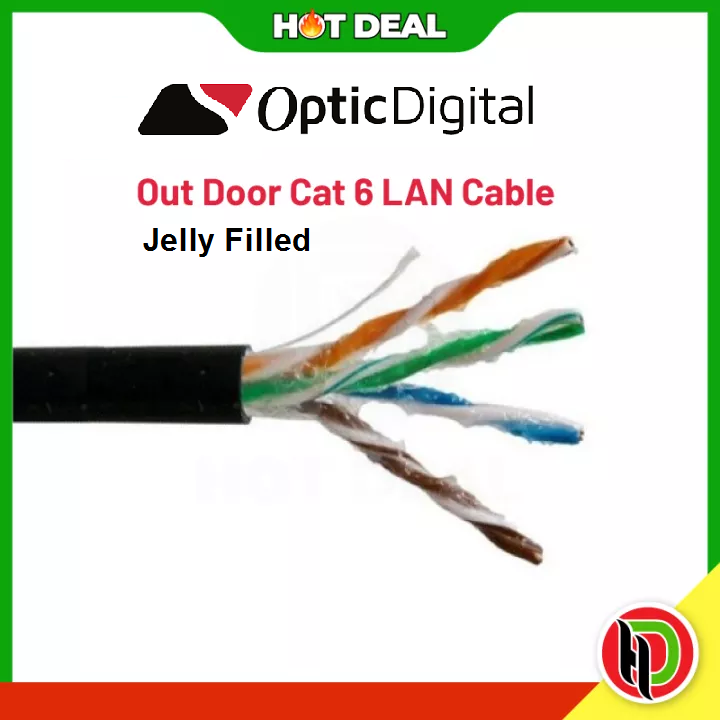 (305m) Optic Digital OD6023J 23AWG Jellyfilled Cat6 Outdoor Lan Cable ...