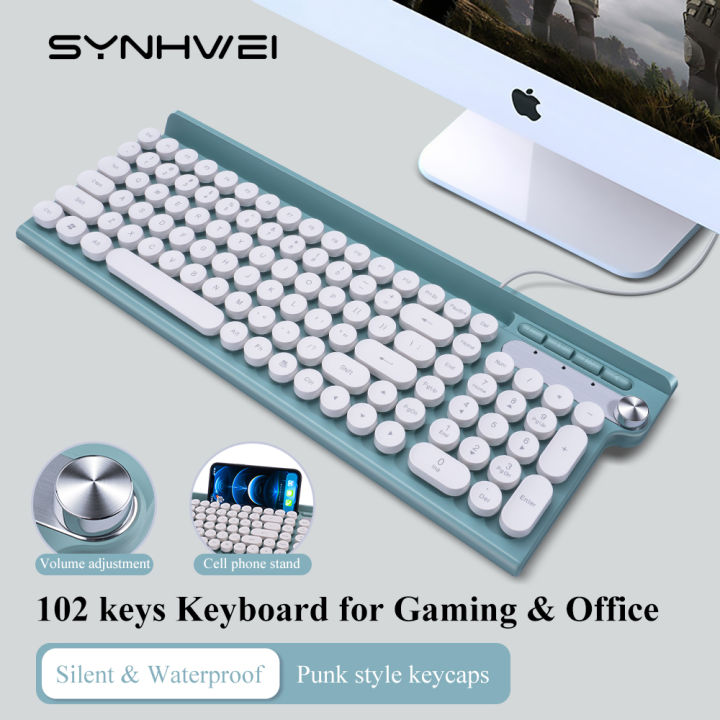 【Worth-Buy】 Waterproof Gaming Keyboard Retro Keycap Keyboard Usb 102 ...
