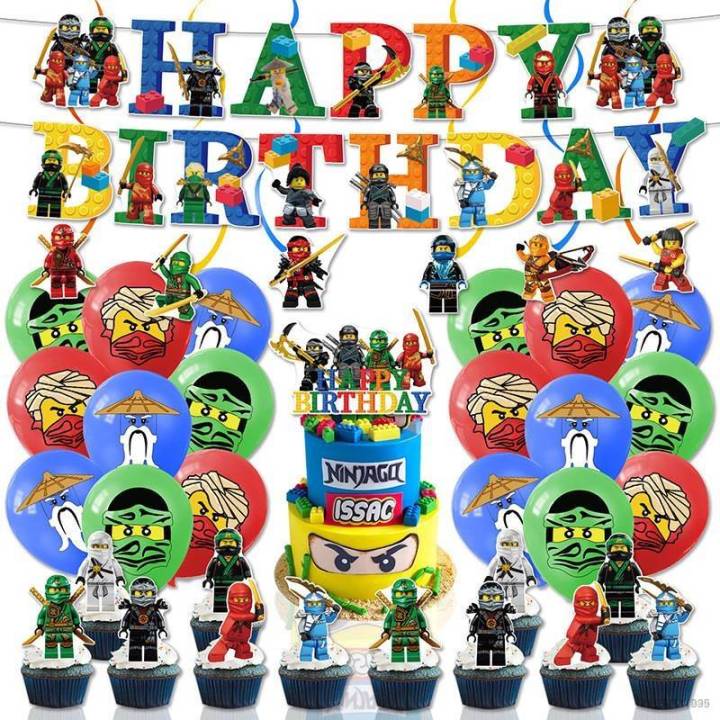 Hobby LEGO ninjago Theme birthday party decorations banner cake card ...