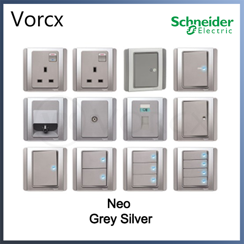 Schneider Neo Series Grey Silver Switches & Sockets | Lazada