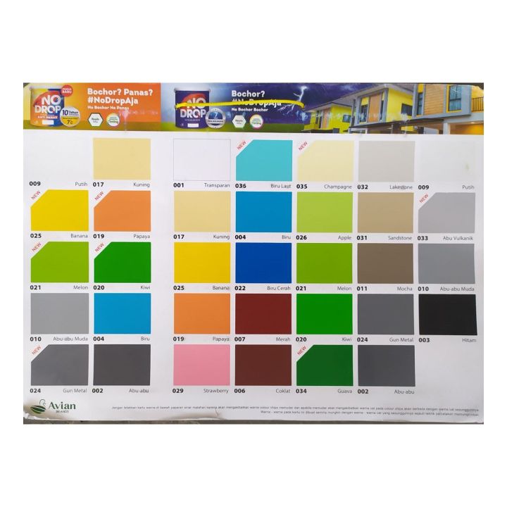 Cat No Drop 4 Kg Ready Semua Warna Sesuai Katalog Warna Lazada Indonesia