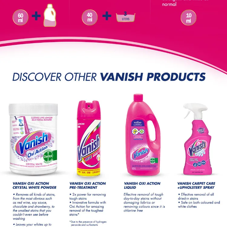 Vanish Oxi Action Multi Stain Remover Pre-Treat Trigger Spray 500ml ...