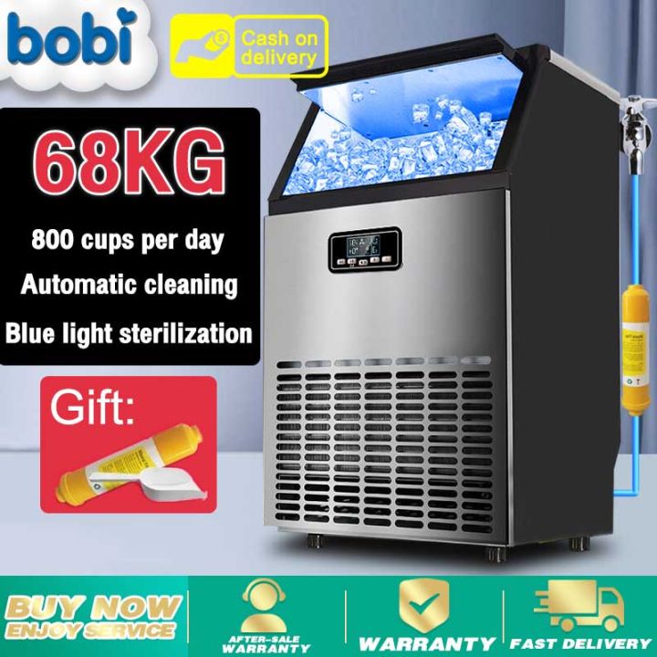 BOBI 36-144KG Large Cube Ice Maker Commercial Ice Maker Blue Light ...