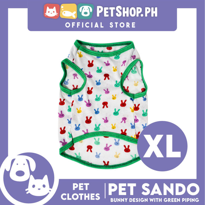 Pet Sando Bunny Design with Green Piping (Extra Large) Perfect Fit for ...