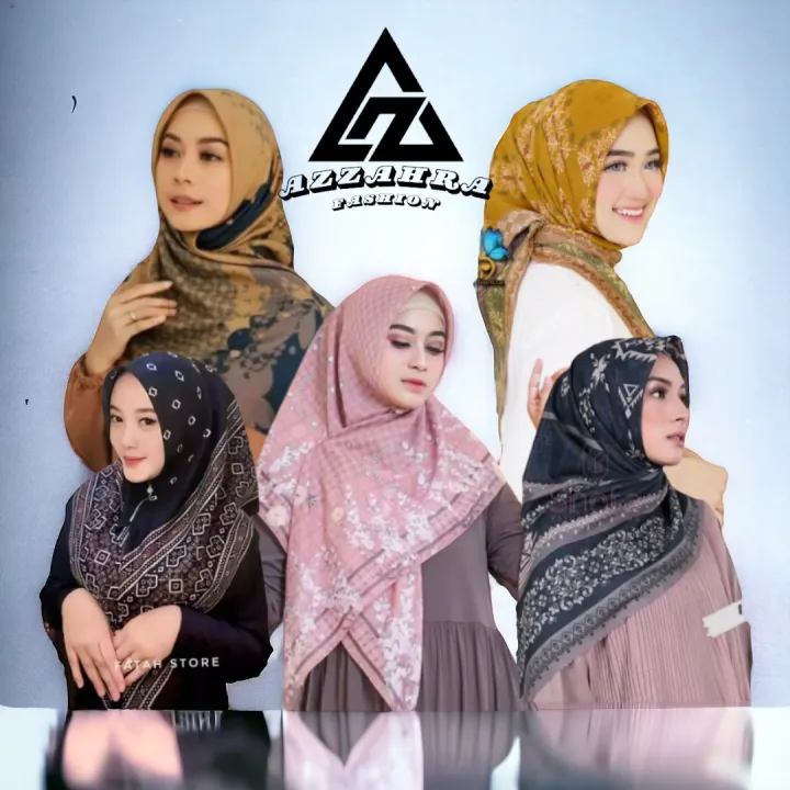 KERUDUNG SEGI EMPAT MOTIF VOAL PREMIUM HIJAB SEGI 4 TERBARU JILBAB ...