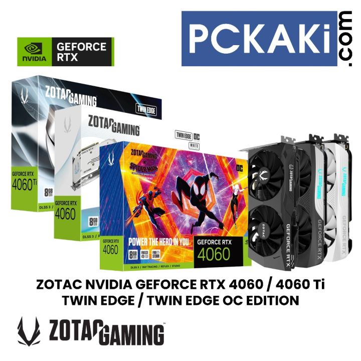 ZOTAC GAMING NVIDIA GEFORCE RTX 4060 / 4060 Ti SOLO / TWIN EDGE OC / WHITE GDDR6 GRAPHIC CARD ...