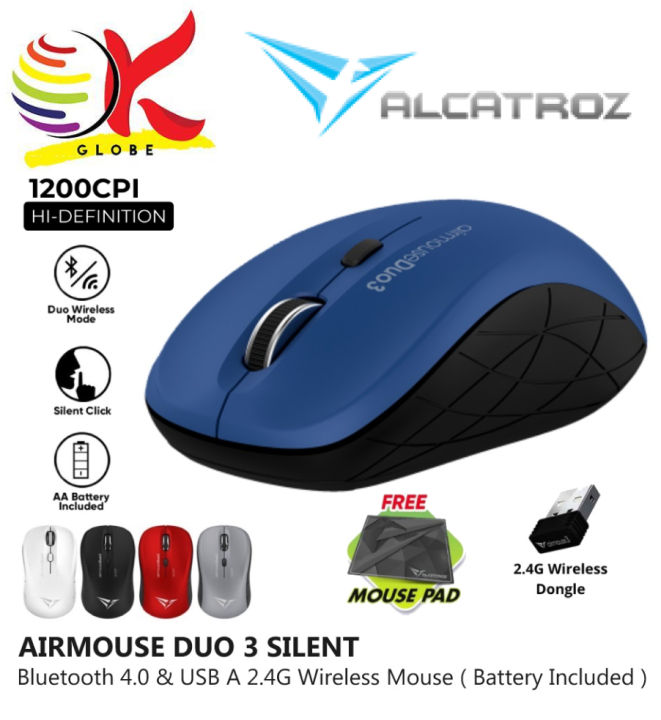 ALCATROZ AIRMOUSE DUO 3 WIRELESS + 2.4G BLUETOOTH MOUSE / 1200 CPI ...