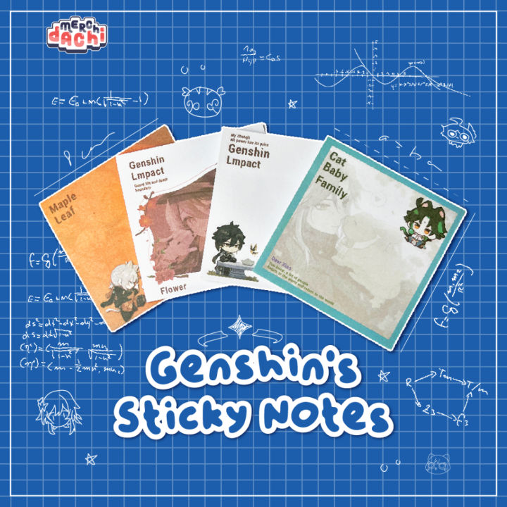 Sticky Notes Genshin Impact 1 Set isi 4 Model | Lazada Indonesia