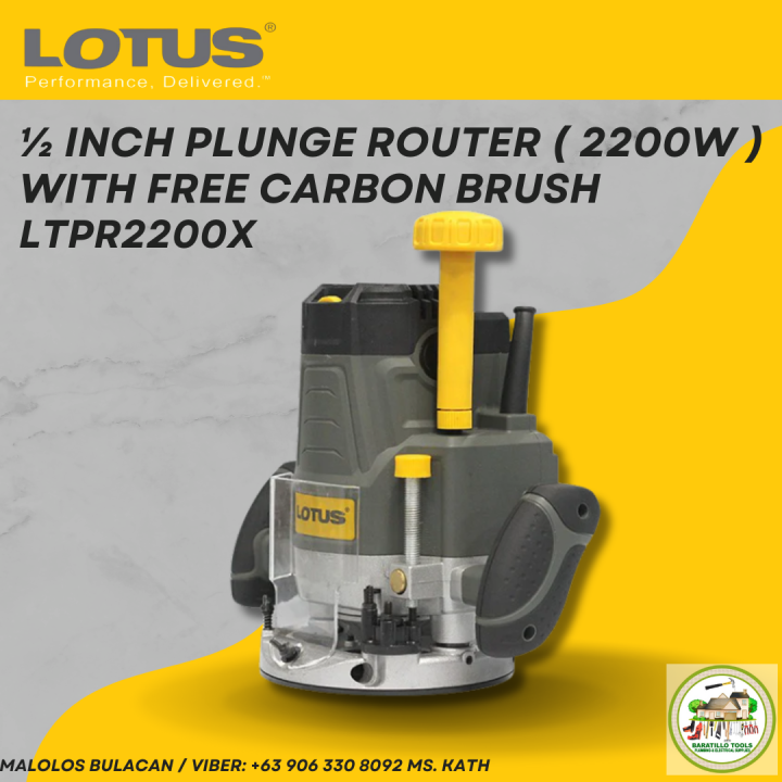 Lotus LTPR2200X ½ inch Plunge Router ( 2200W ) with FREE Carbon Brush ...