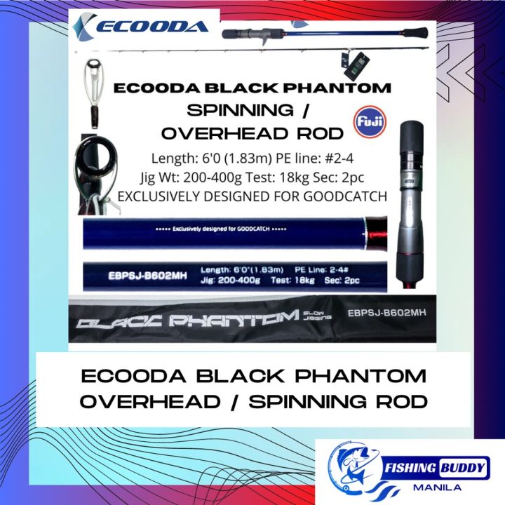 ECOODA BLACK PHANTOM Slow Jigging Overhead Spinning Fishing Rod | Lazada PH