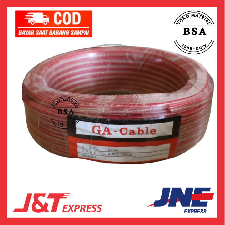 KABEL TRANSPARAN 2x30 100 Meter KABEL ROLL 100M Listrik Audio | Lazada ...