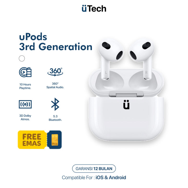 uPods Gen 3 2023 TWS Headset Bluetooth Charging Case Stereo Henset ...