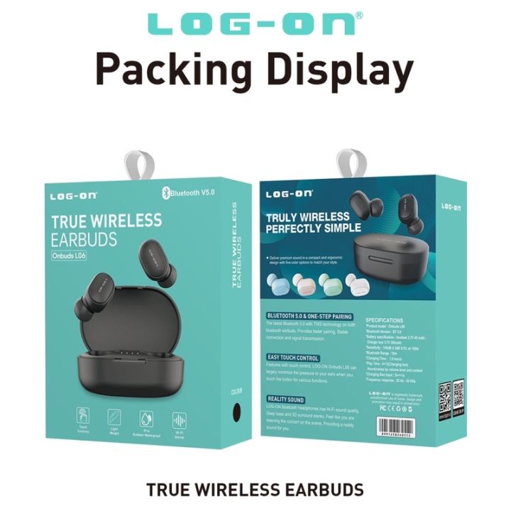 HEADSET - HF - EARPHONE LOG ON WIRELESS MINI EARBUDS TWS ONBUDS-L06-ONE ...