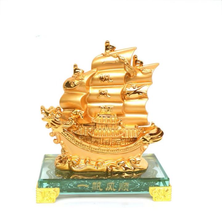 dragon ship /dragon boat size wealth ship on glass stand money income ...