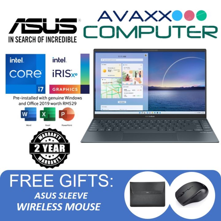 Asus ZenBook 14 UX425E-AKI966WS 14'' FHD Laptop Pine Grey ( I7-1165G7 ...