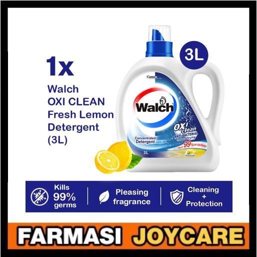 Walch OXI Clean Anti-bacterial Concentrated Detergent 3L (Fresh Lemon ...