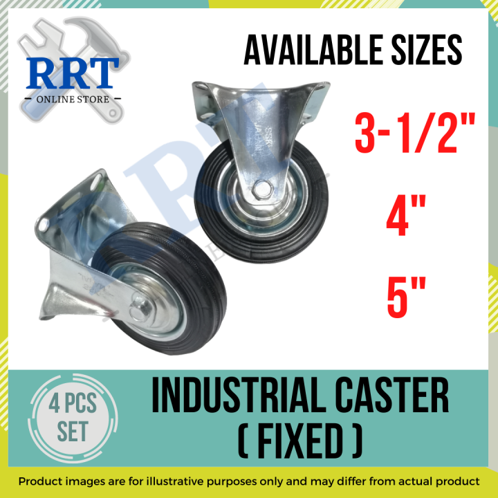 (Fixed Rigid Type) Industrial Caster Rubber Wheel | Lazada PH