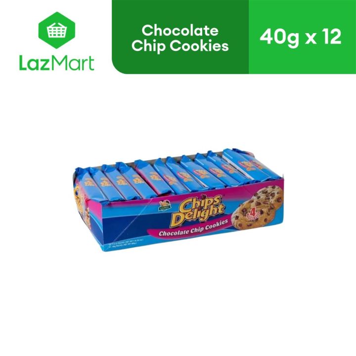 Chips Delight Chocolate Chip Cookies Original 40g x 12 | Lazada PH