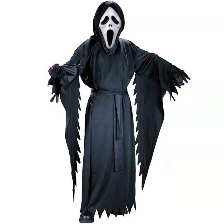 Fun World Adult Scream Halloween Costume Men Scary Ghost Dress up Skull ...