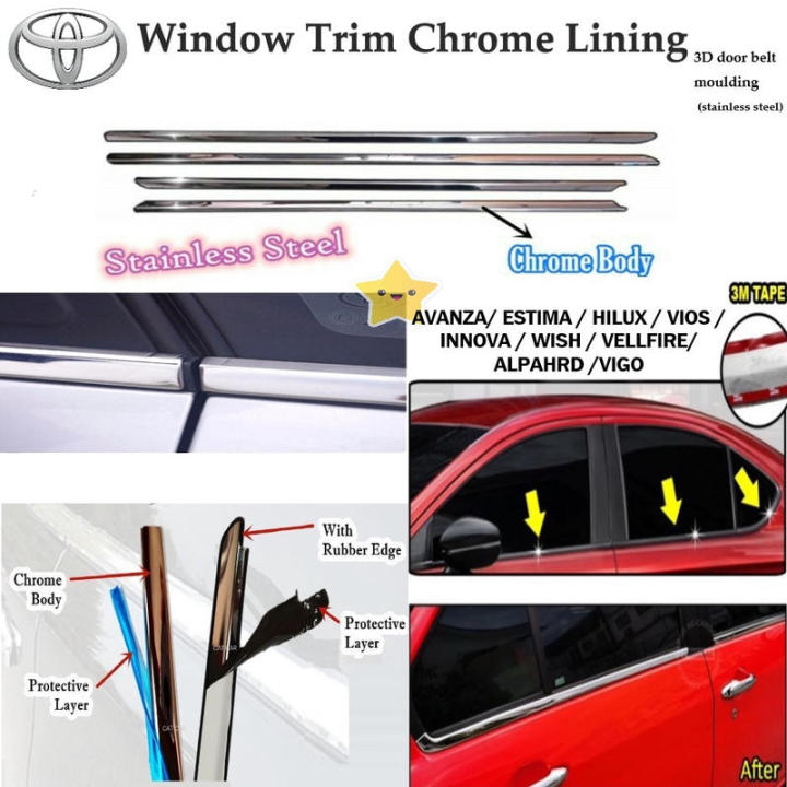 💥Window Chrome Lining / Door Belt Moulding💥 NEW TOYOTA toyota avanza ...
