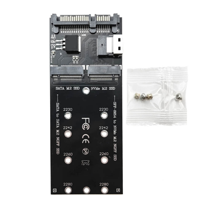 (ZCFJ) M2 SSD Adapter M.2 Ngff SSD to + M2 NVME SSD to SFF-8654 ...